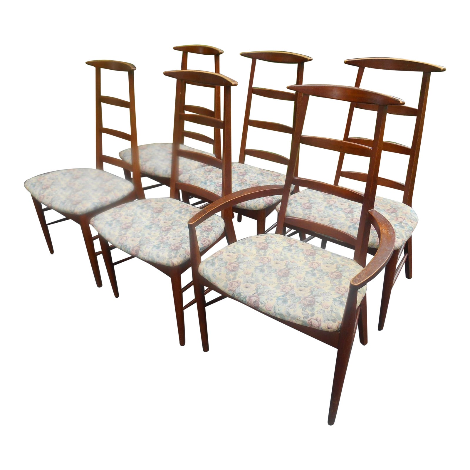 Mid-Century Modern Ladder Back Dining Chairs McCobb Style - Set of 6 ...