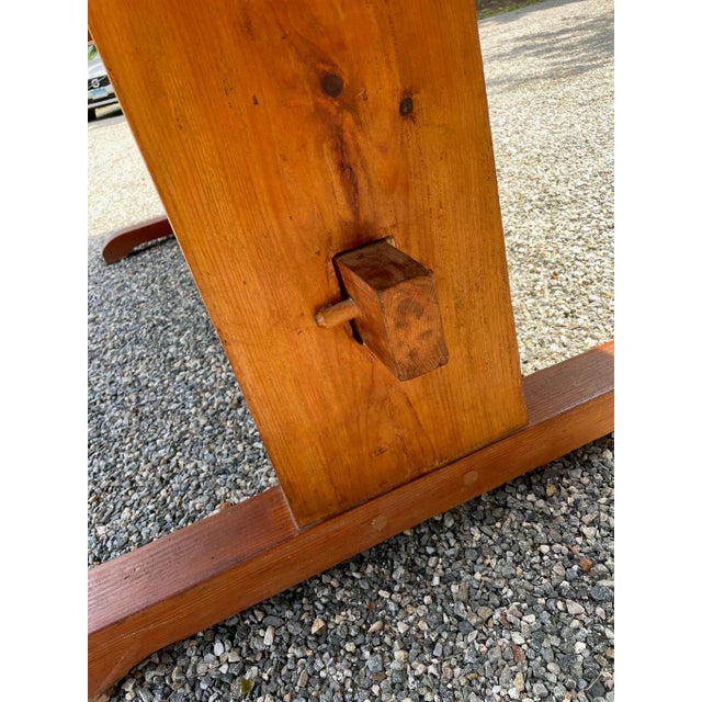 Live Edge Country Rustic Trestle Dining Table | Chairish