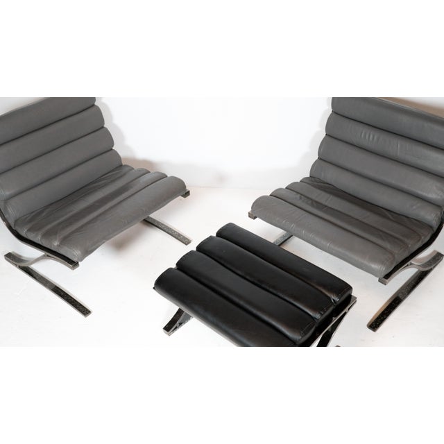 1980s Post Modern Design Institute of America Chrome Lounge Chairs ...