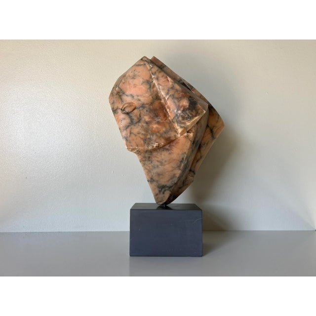 Vintage Carved Marble Geometric Abstract Head - Bust Sculpture | Chairish