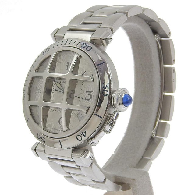 Cartier Pasha Grid Watch W31040H3 Stainless Steel Silver Automatic ...
