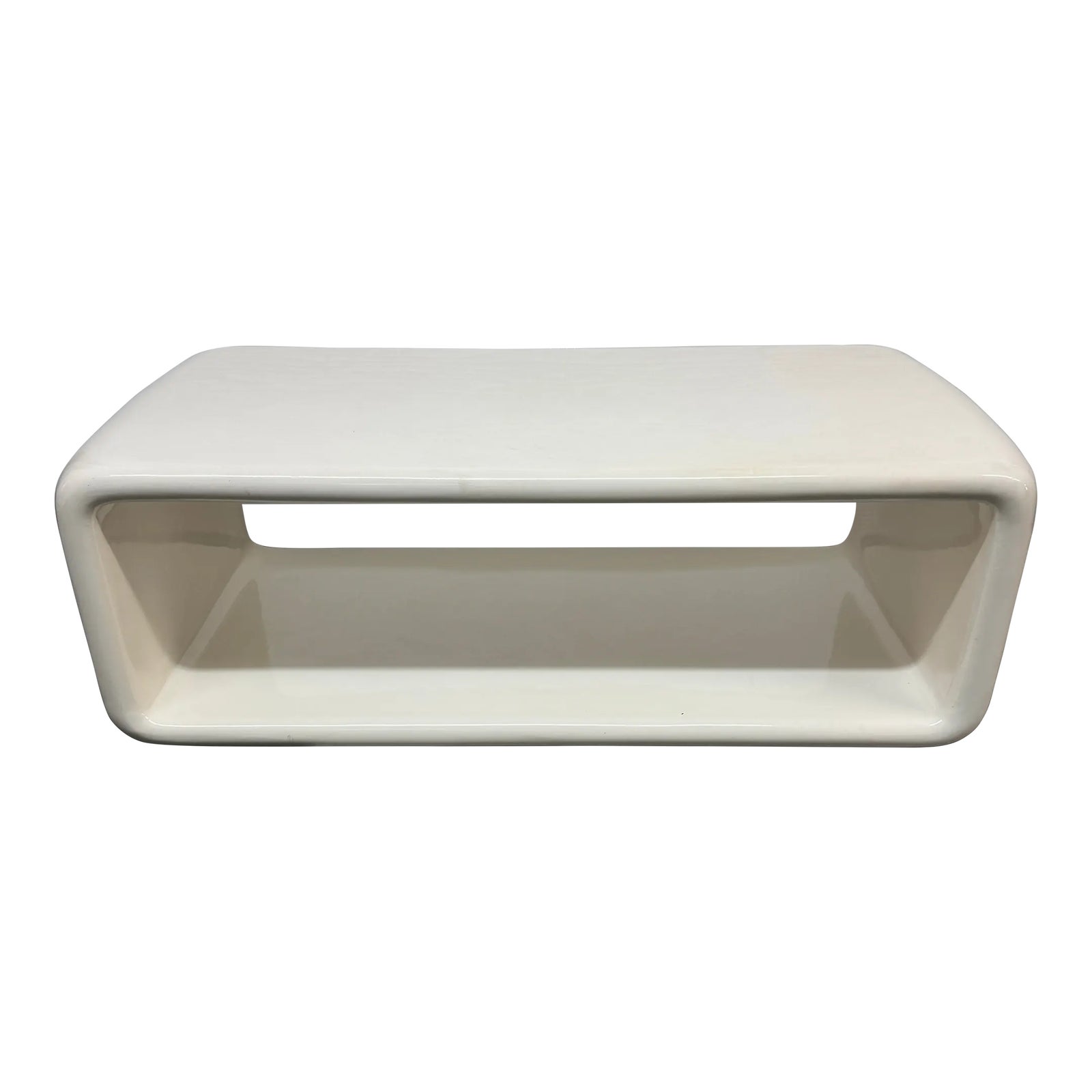 Mod White Lacquer Coffee Table | Chairish