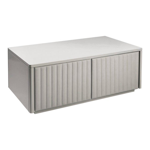White Cracquele Leatherette & Wood Coffee Table by Jacobo Ventura ...