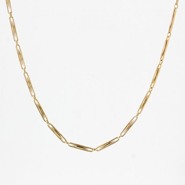 French 19Th Century 18 Karat Yellow Gold Rice Grain Mesh Chain | Chairish