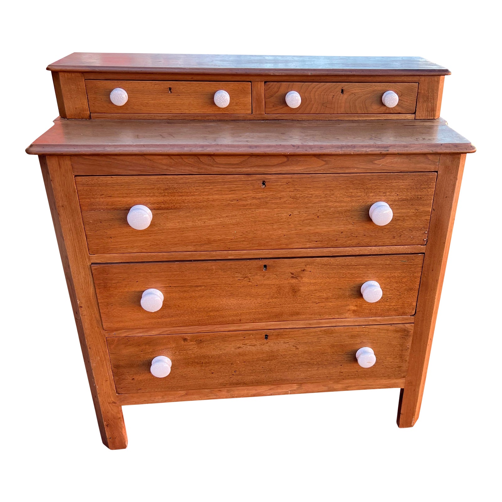 1800's Antique Step Back Dresser Chest Drawers | Chairish