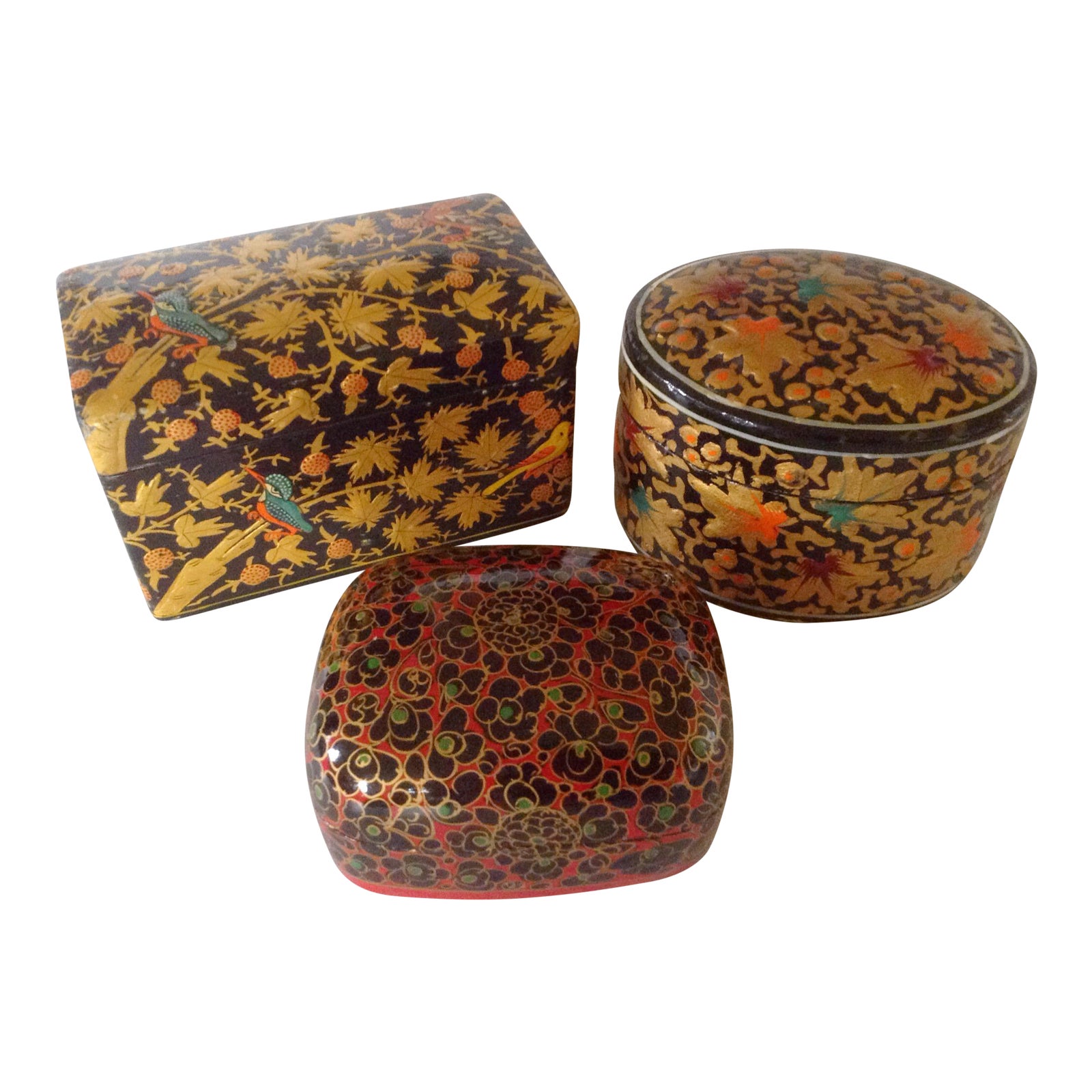 Kashmir Boxes - Set of 3 | Chairish