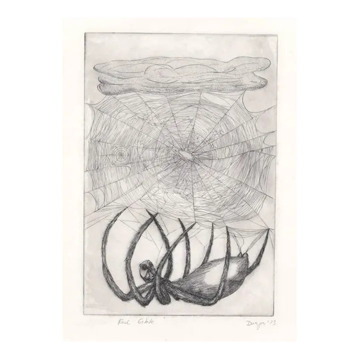 1973 John Doerper Spider Satirical Etching | Chairish