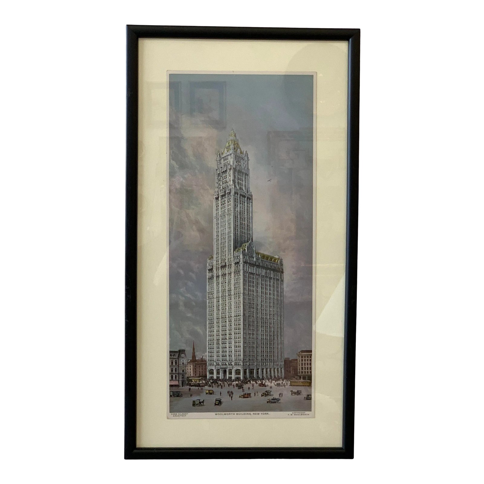 Circa 1930 Woolworth Building Architectural Souvenir Print, Framed ...