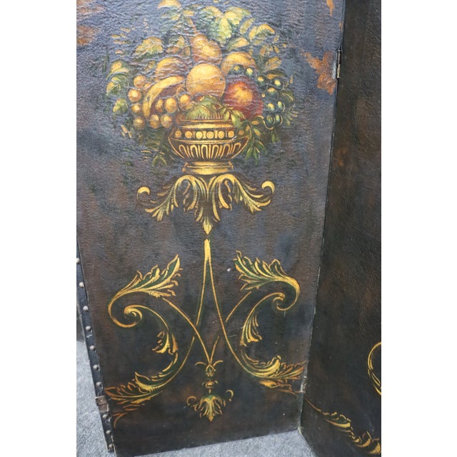French Style Leather Room Divider | Chairish