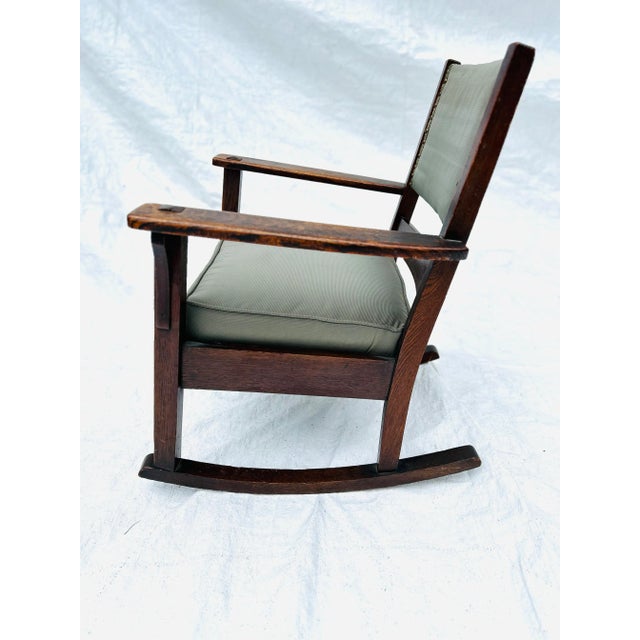 Vintage Mission Style Rocking Chair in Dark Oak | Chairish