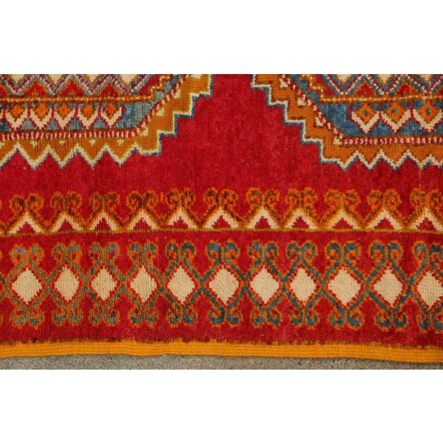 Vintage Moroccan Orange Tribal Rug | Chairish