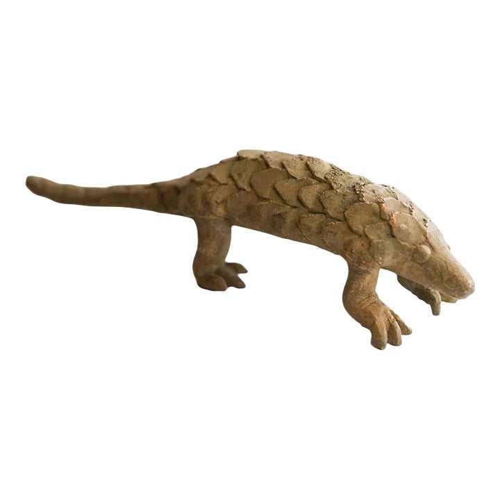 Vintage African Pangolin Sculpture | Chairish
