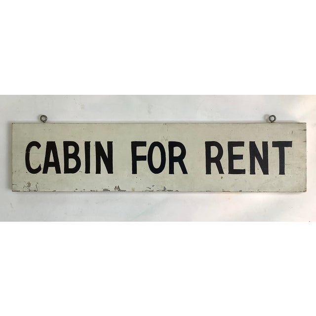Vintage Black and White Cabin for Rent Sign | Chairish