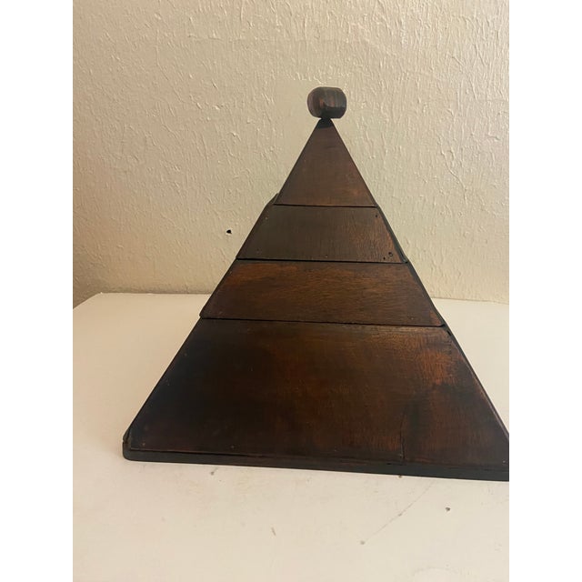 1950’s Wooden Pyramid Three Tiered Box With Velvet-Lined Drawers ...