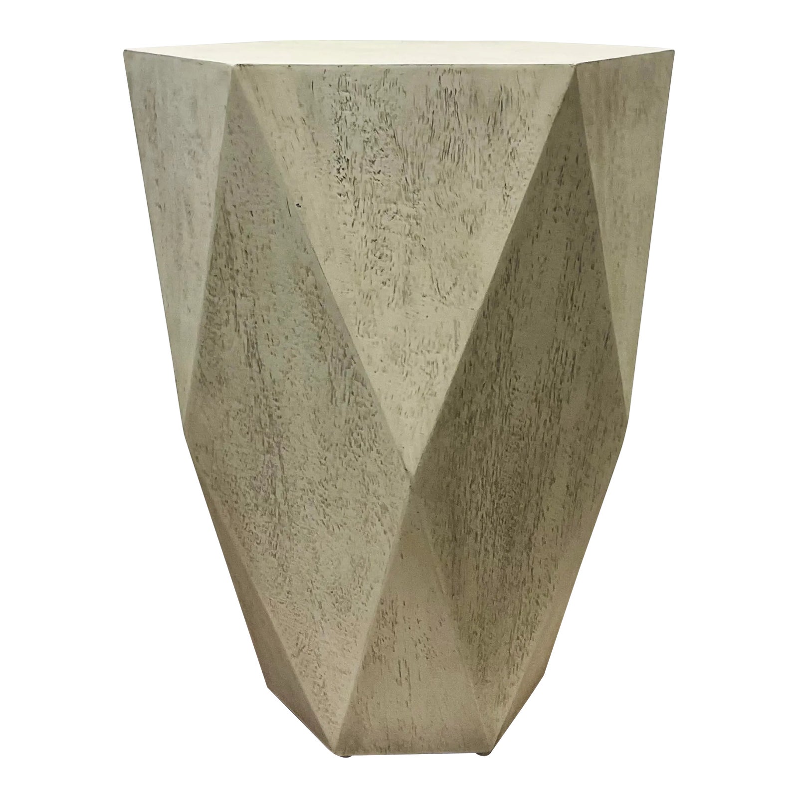Modern Antique White Finished Hexagonal Side Table | Chairish