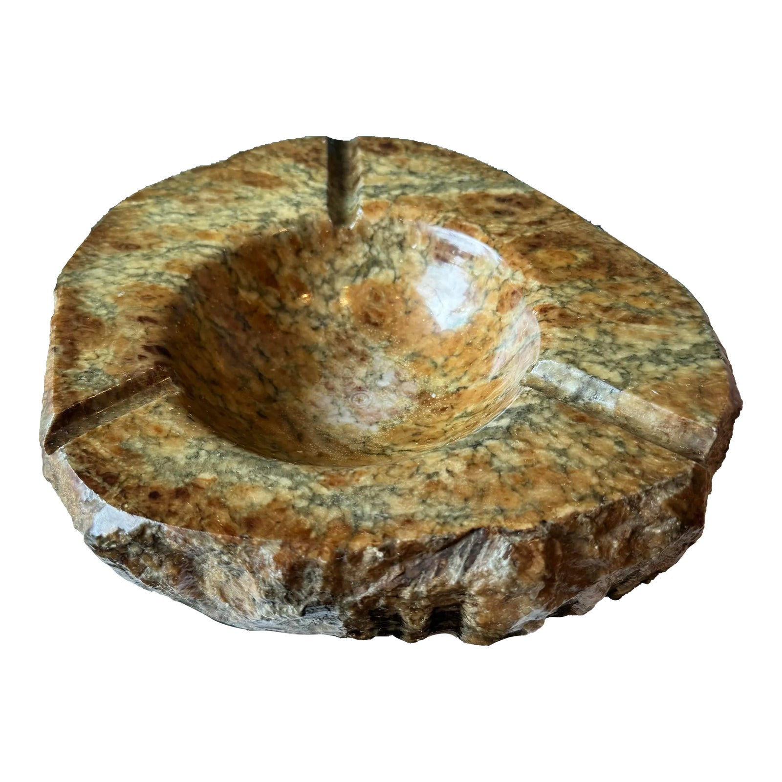 Vintage Alabaster Stone Slab Ashtray | Chairish