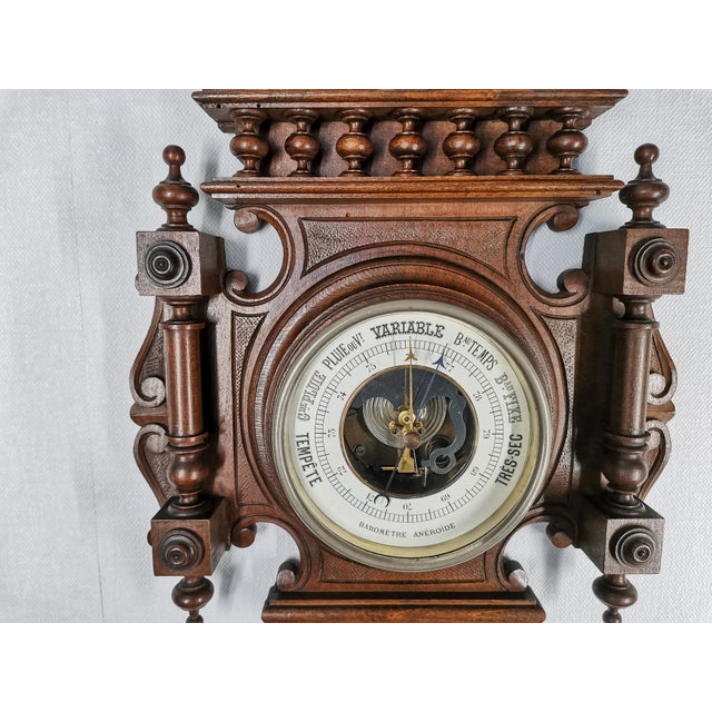 1910 Barometer Style Henri II Weather Station, Barometer, Thermometer ...