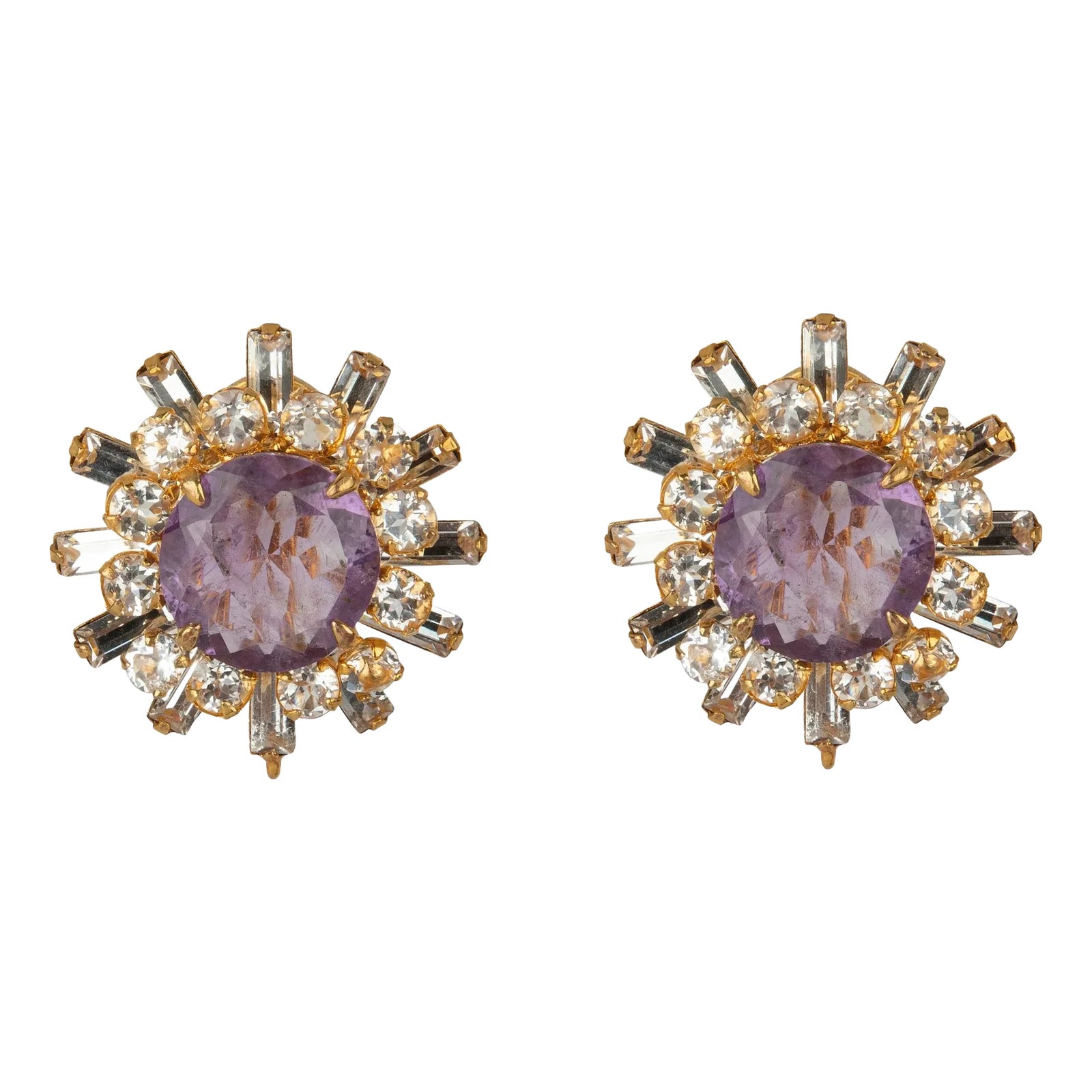 Isabella Studs (Purple) (Clip On) | Chairish