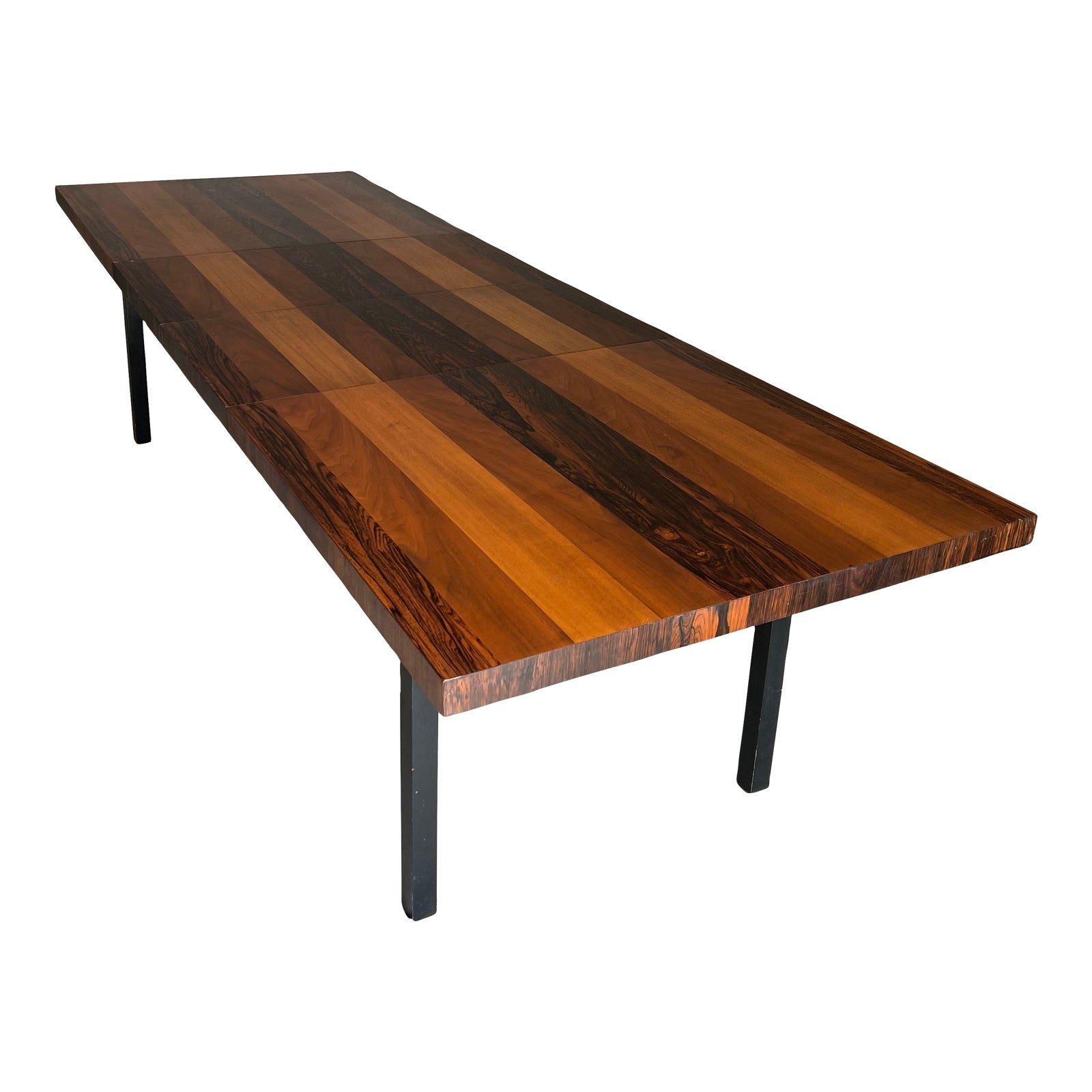 Newly Refinished Stripe Top Dining Table Designed by Milo Baughman for ...