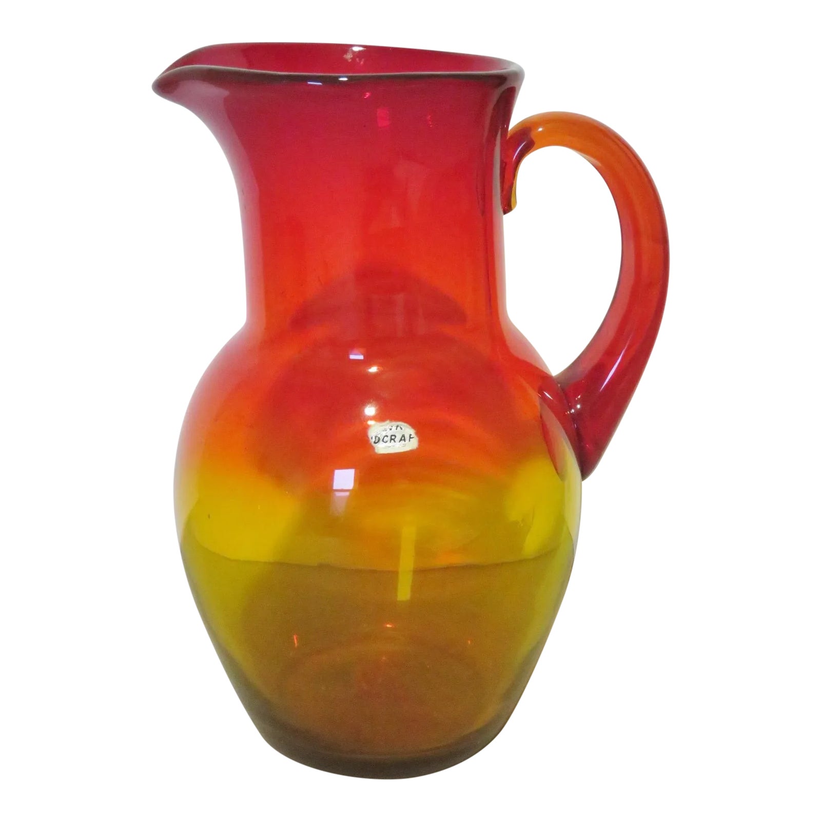 Mid 20th Century Blenko Amberina Glass Water Pitcher | Chairish