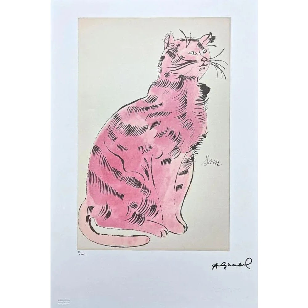 After Andy Warhol, Cat Sam Pink, 1980s, Lithograph | Chairish