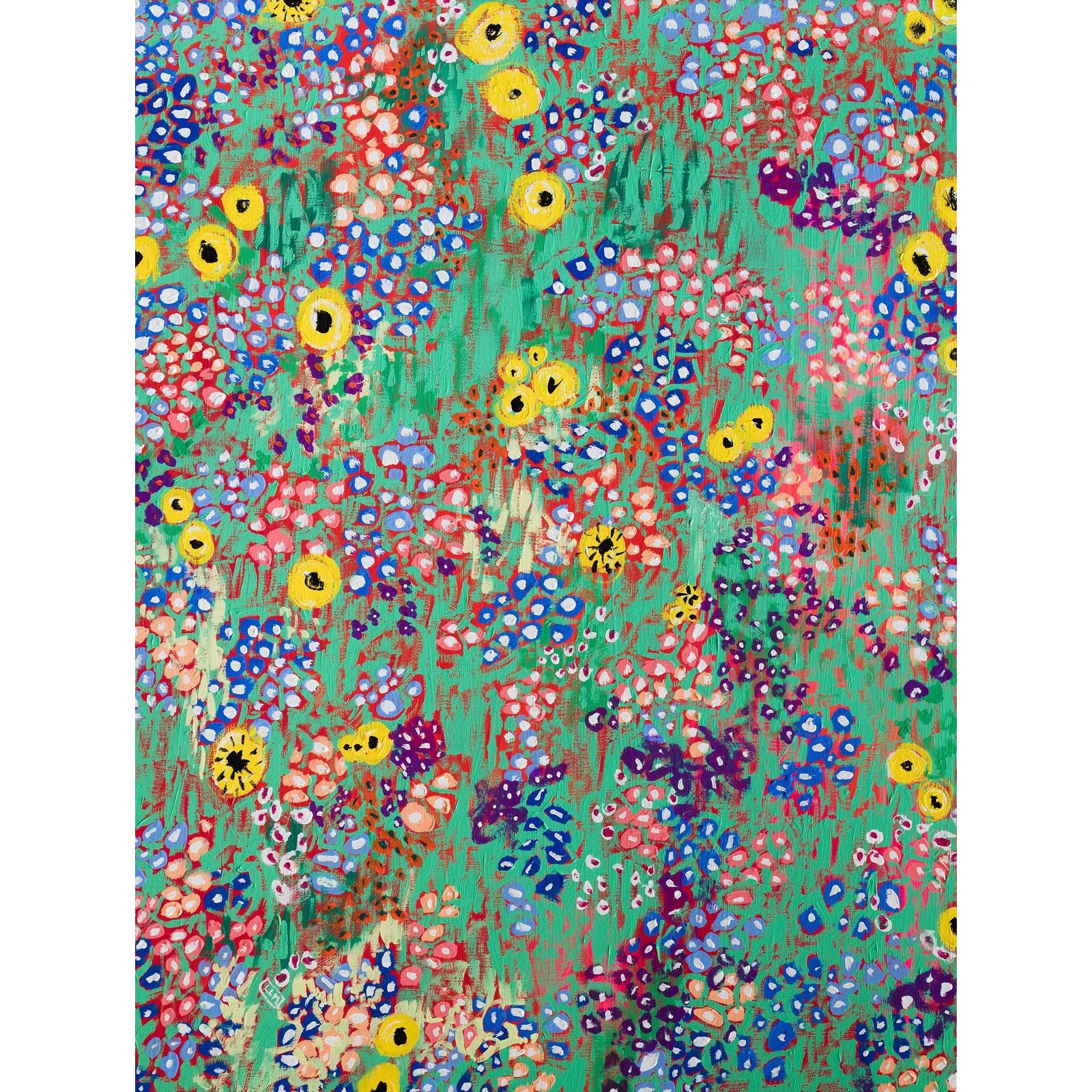 Spring Meadow Impressionist Original Painting After Klimt and Monet ...
