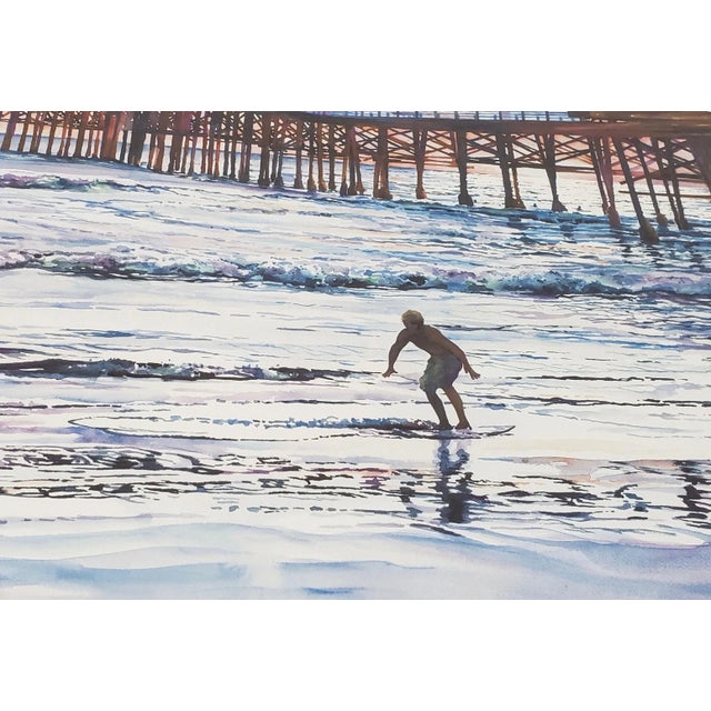 Roger Whitney (American, 20th C.) "California Beach Surf" Original ...
