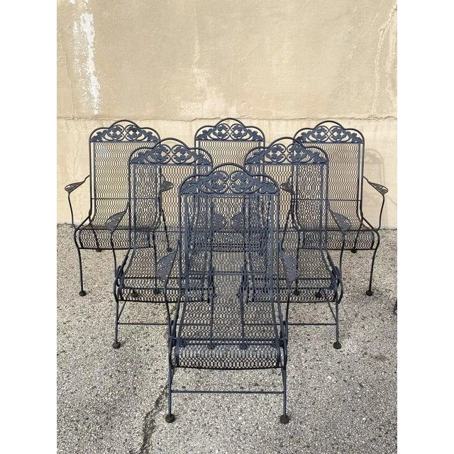 Vintage Wrought Iron Rose and Vine Pattern Garden Patio Chairs and ...