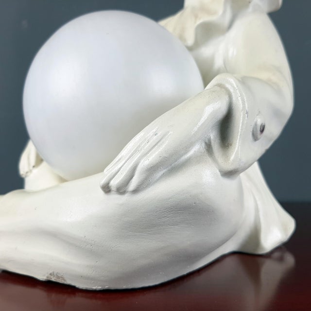 1960s Mid-Century Perriot White Ceramic Table Lamp | Chairish