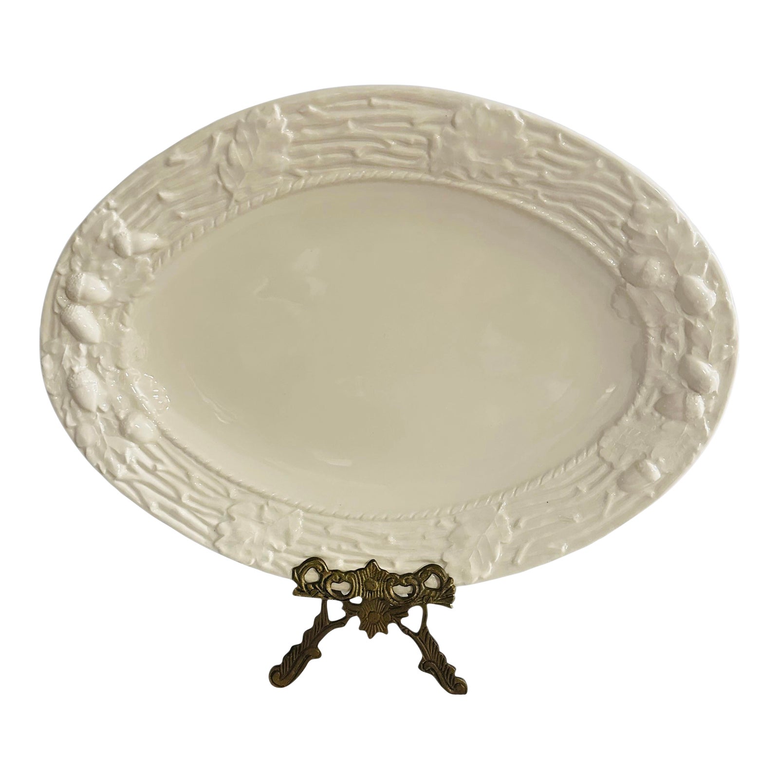 Vintage Embossed Large Oval Oak Leaf and Acorn Platter by Bordallo ...