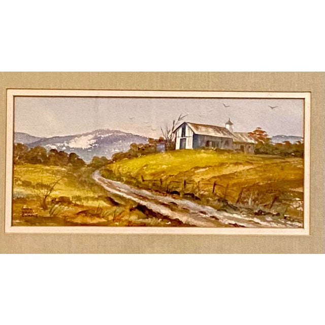 1970s Contemporary Signed Watercolor of a Landscape by American Artist ...