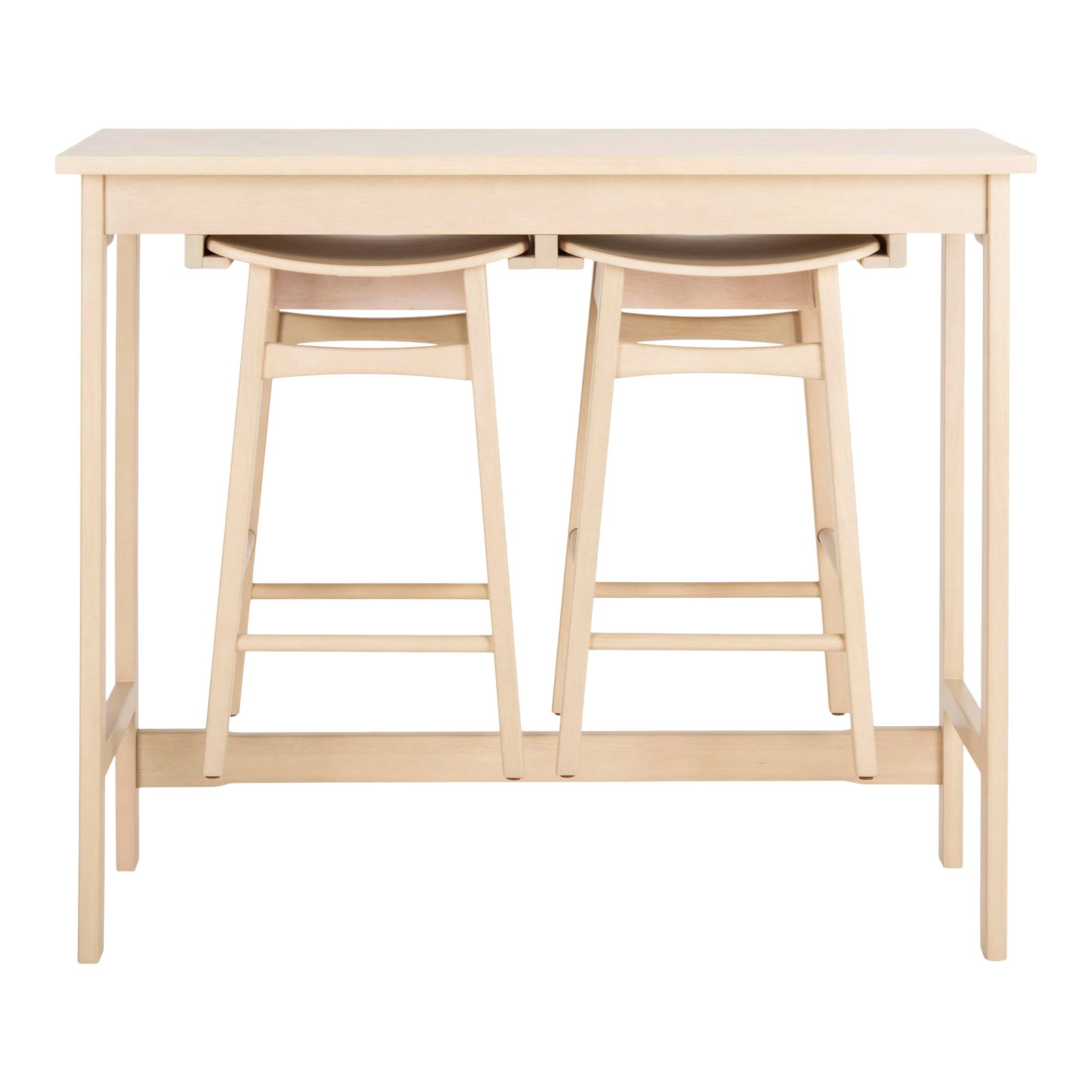 Contemporary Pub Set in White Oak - 3 Pieces | Chairish