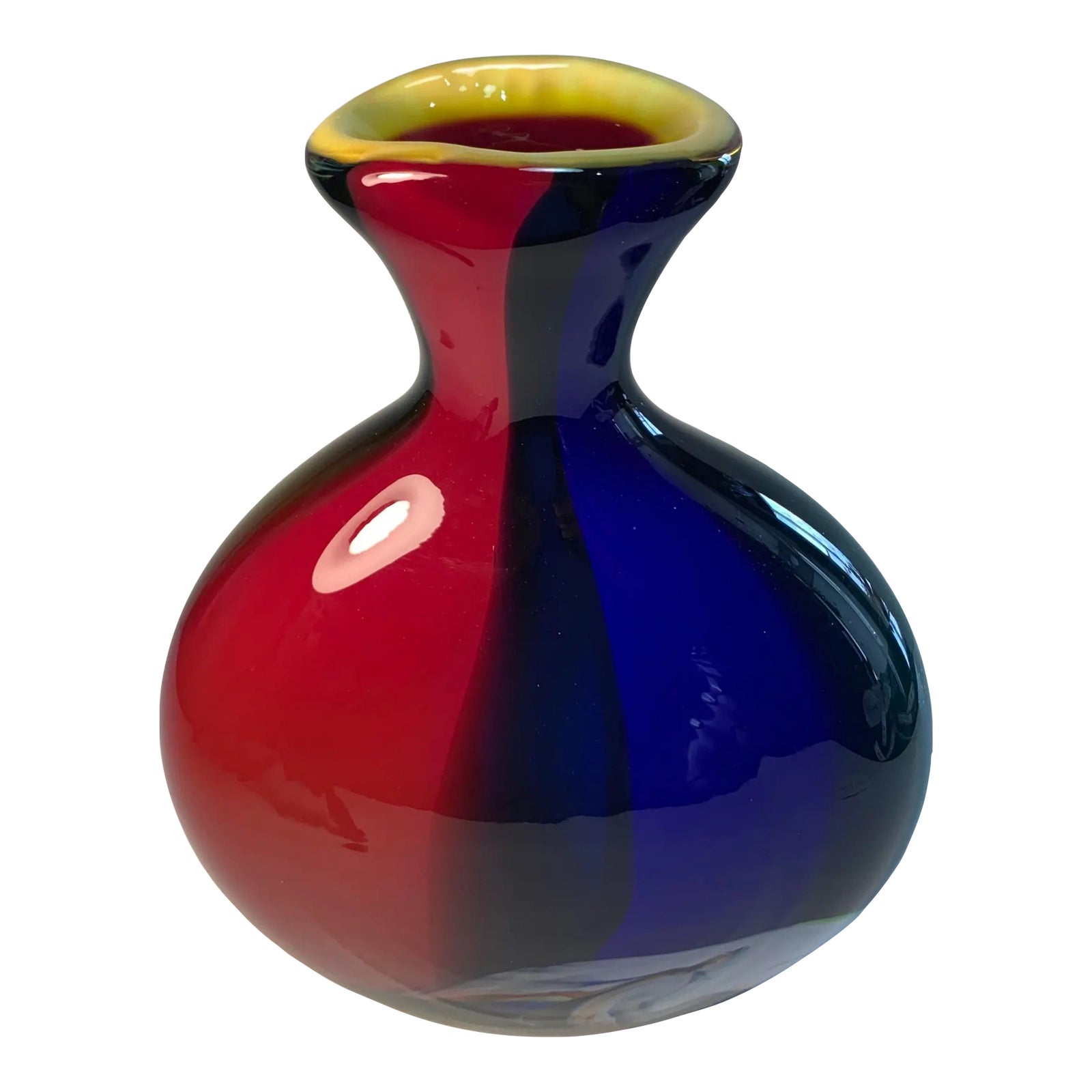 Art Glass Multicolor Vase | Chairish