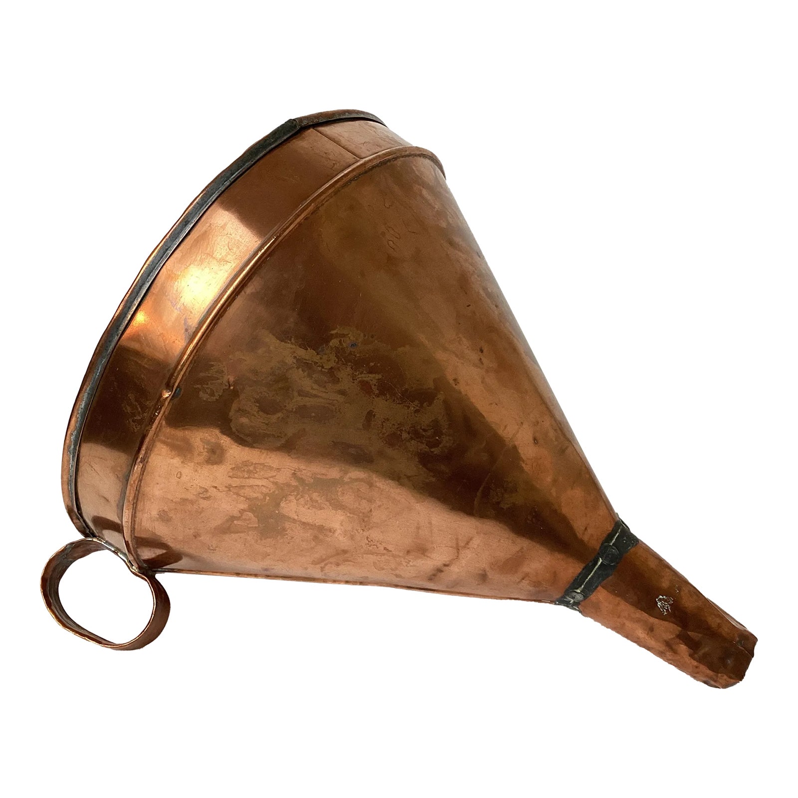 Antique Large Copper Funnel With Strainer Inside | Chairish