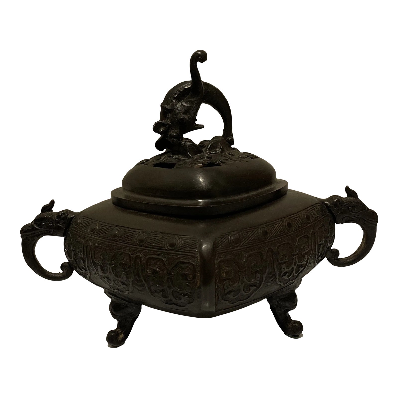 Chinese Bronze Censor | Chairish