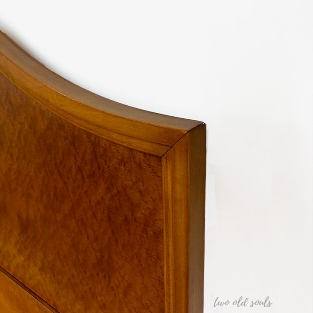 Vintage Birdseye Maple Curved Footboard Full Size Bed | Chairish