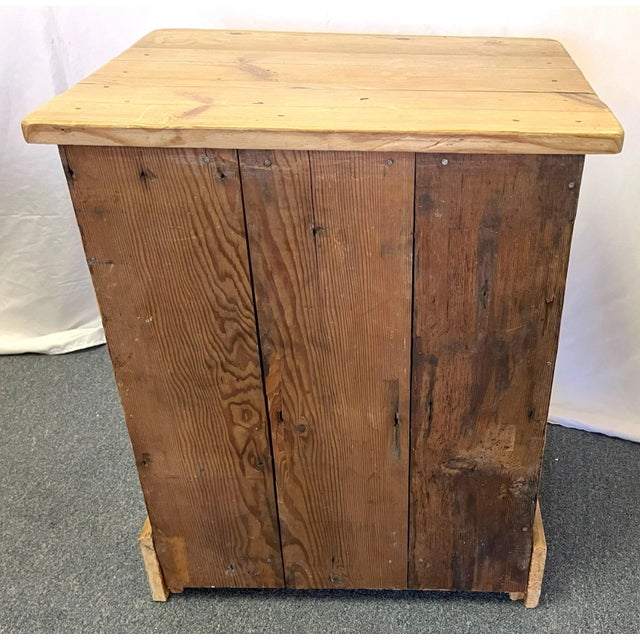 Vintage Rustic Solid Pine Side Table With Four Drawers | Chairish