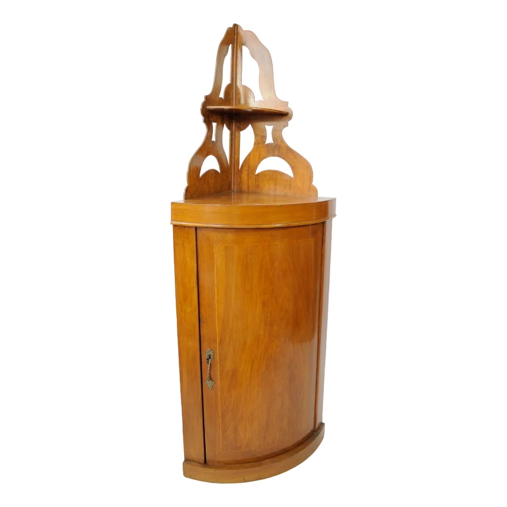 Corner Cupboard with Rounded Front, Early 20th Century | Chairish