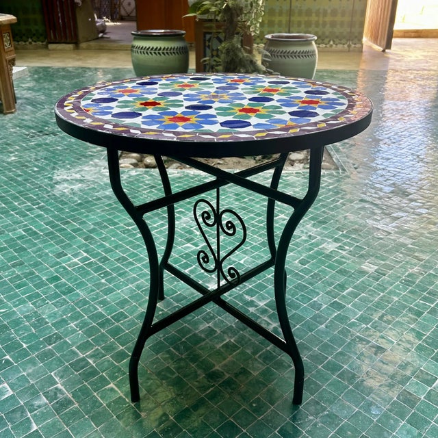 Handcrafted Zellige Moroccan Tile Table | Chairish