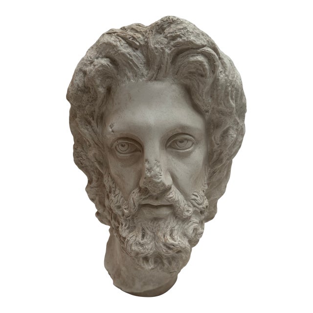 Bust of an Ancient Greek or Roman Bard on Wood Base | Chairish