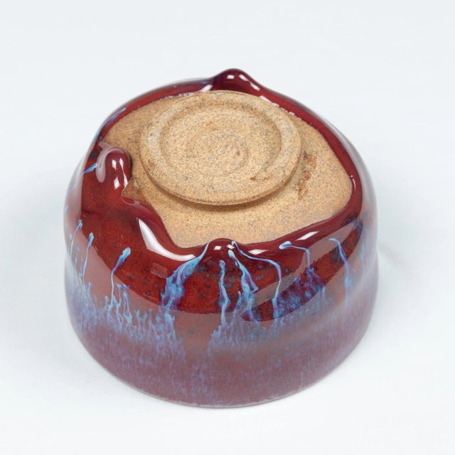 1980s Cinnabar and Jun-Glaze Gohan Chawan | Chairish