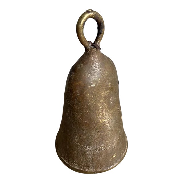 Mid-Century Vintage Brown Bronze Bell | Chairish