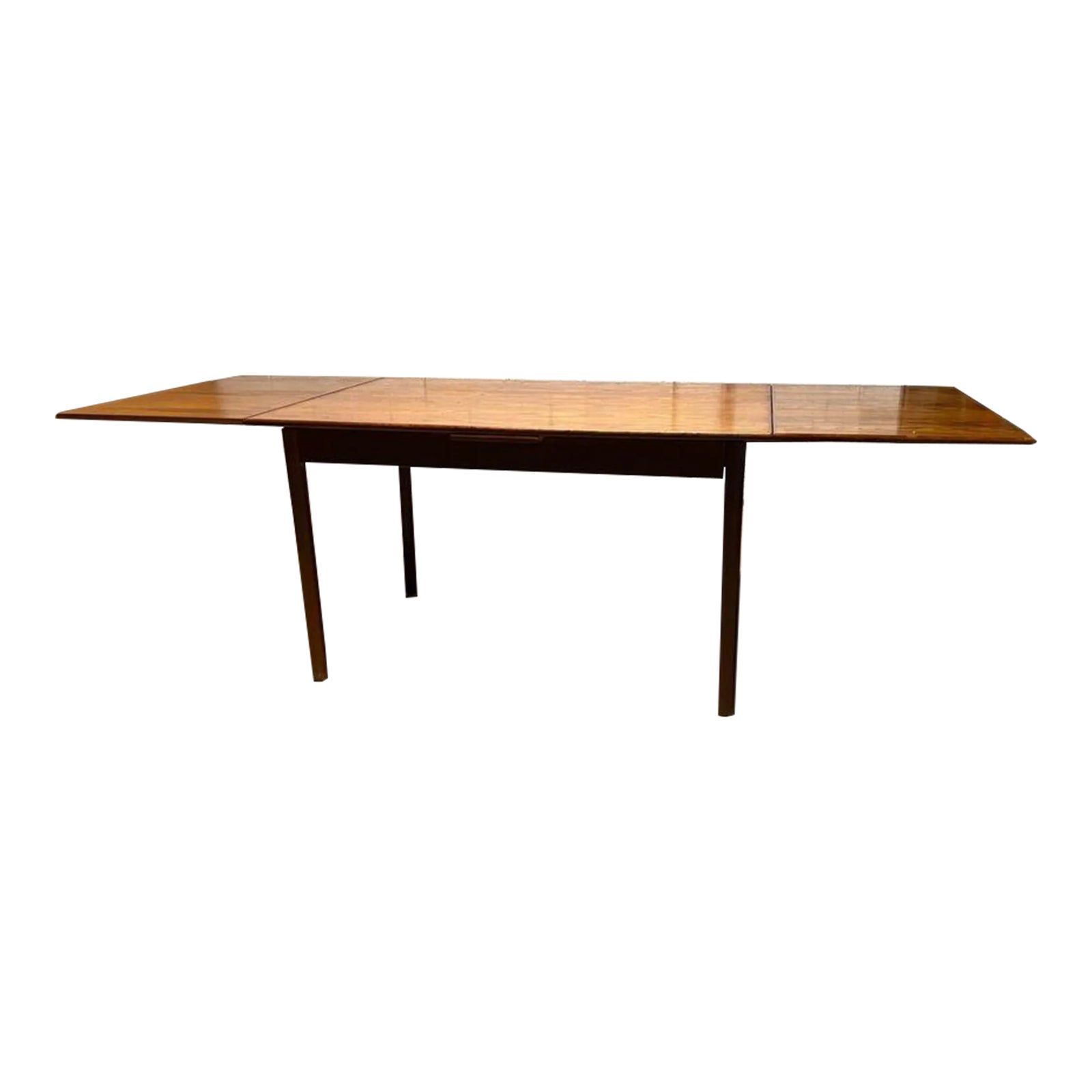 Mid Century Danish Teak Pull Out Dining Table | Chairish