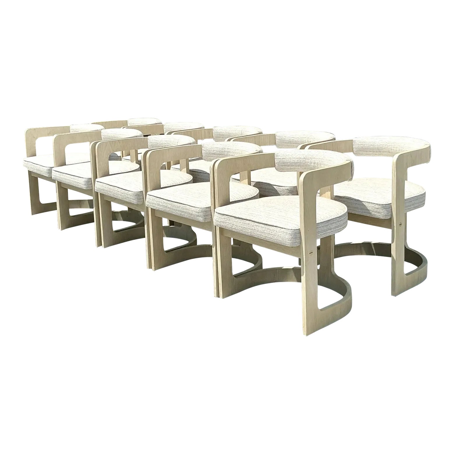 Vintage Boho Kelly Wearstler “Zuma” Dining Chairs- Set of 10 | Chairish