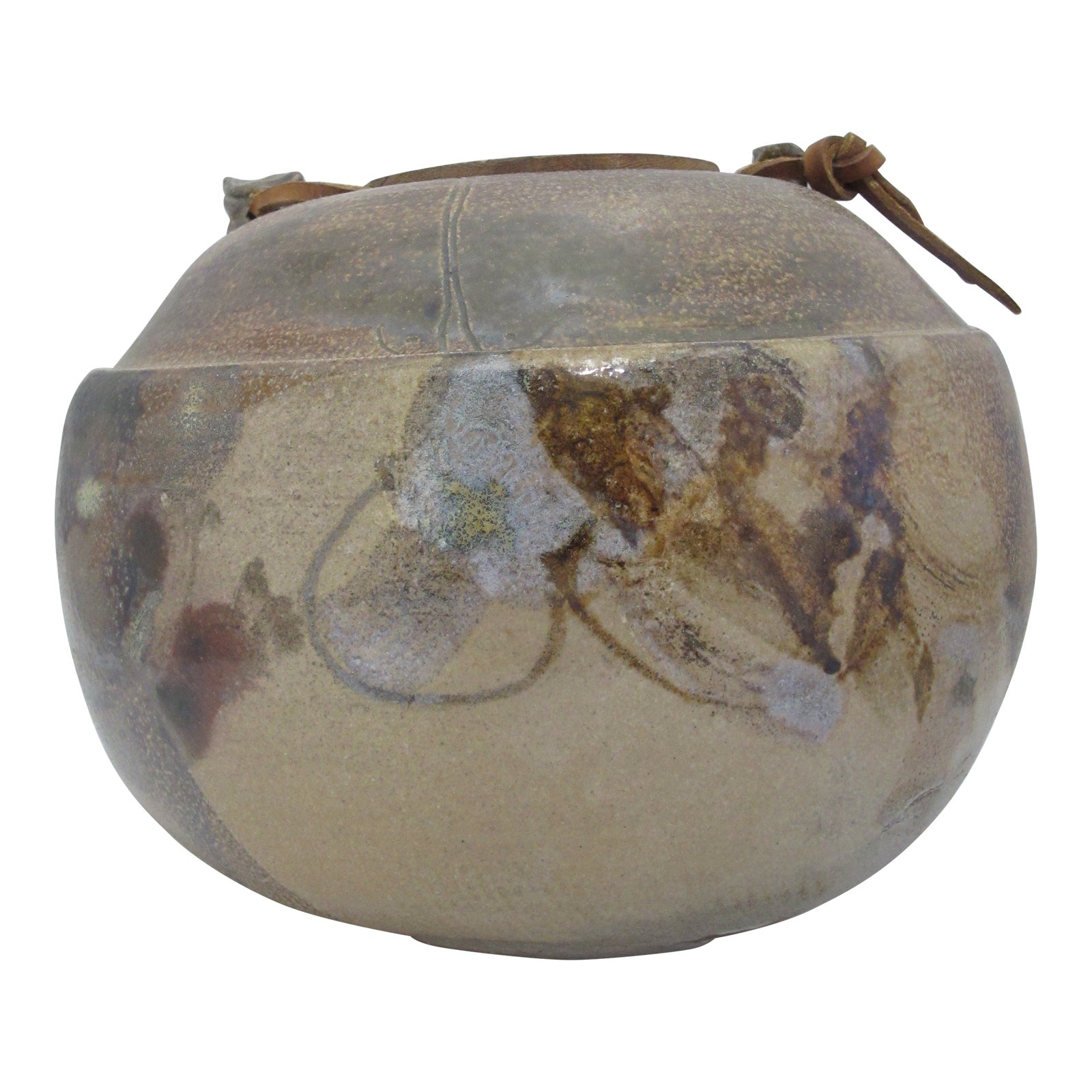 Sandra Johnstone Salt Fired Glaze Abstract Art Pottery Jar Jug With ...