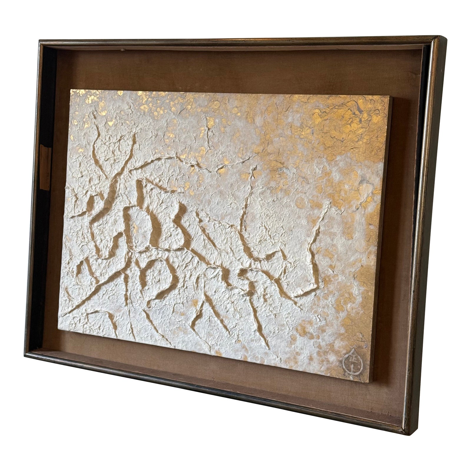 Mid-Century 3-Dimensional Abstract Art in Shades of White Gold and ...