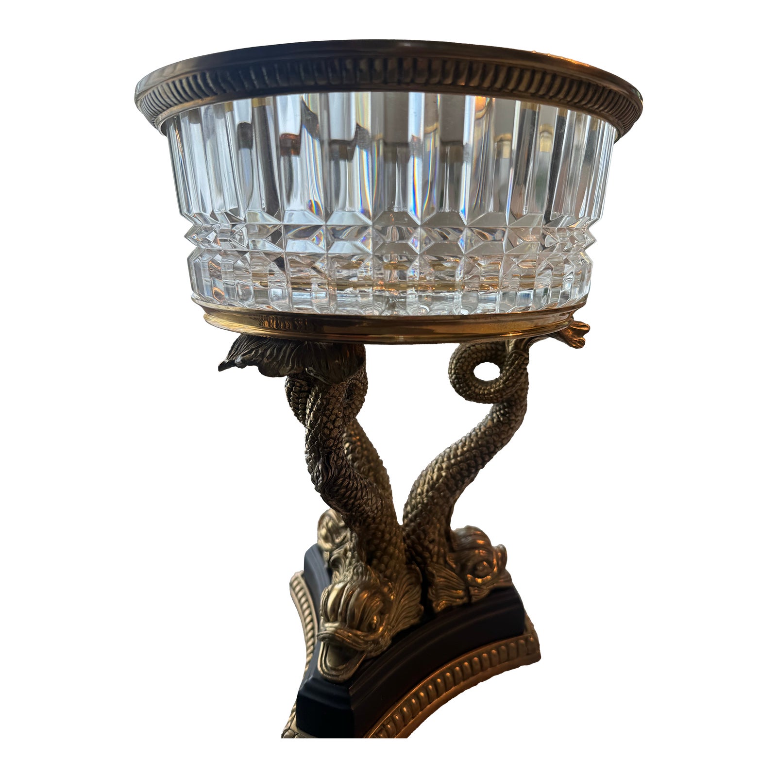 19th-Century French Empire Gilt Bronze & Cut Crystal Centerpiece Bowl ...