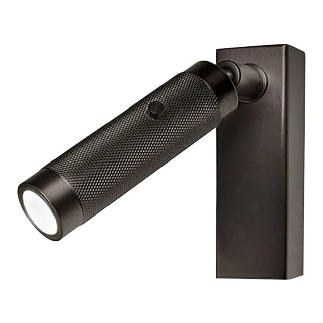 Black Bronze Led Knurl Reading Light - Bedroom Reading Light | Chairish