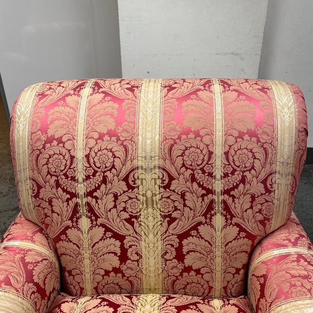 Custom Design Louis XV Style Red & Silk Rolled Back Chairs, a Pair ...