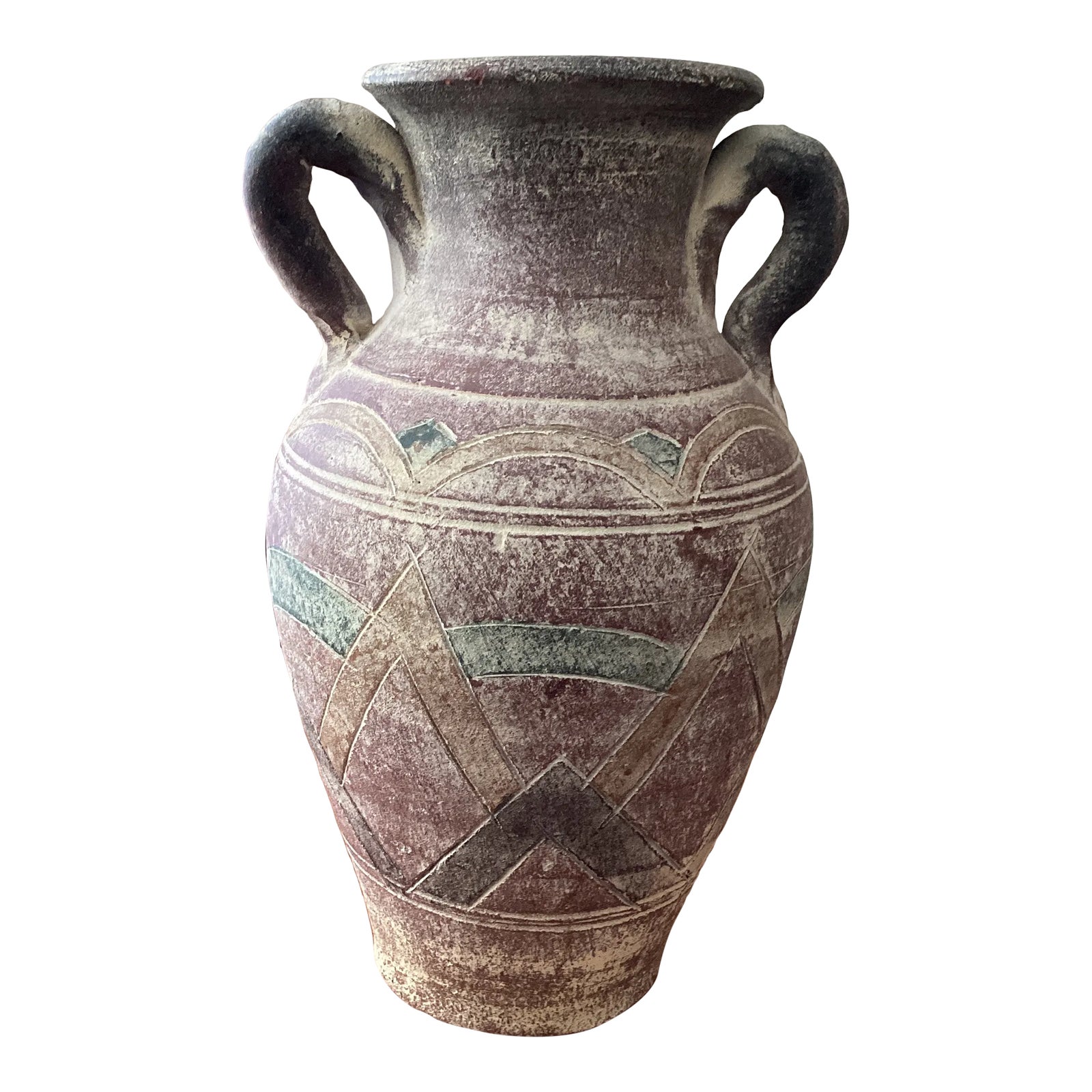 Vintage Cypriot Style Amphora Jug Vase | Chairish